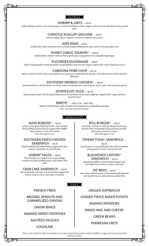 Browse the Sandwich, Entree, Kids' and Drinks Menus at Main & Mill ...