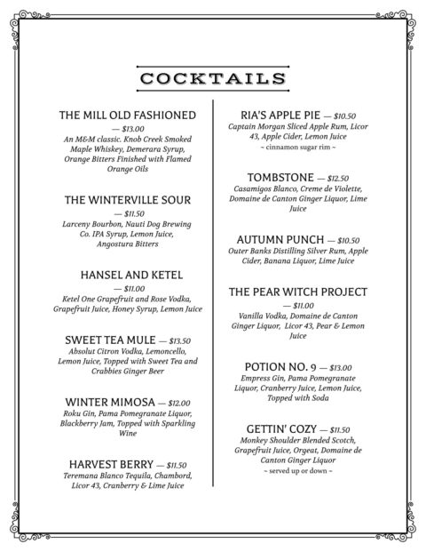 Browse the Sandwich, Entree, Kids' and Drinks Menus at Main & Mill ...