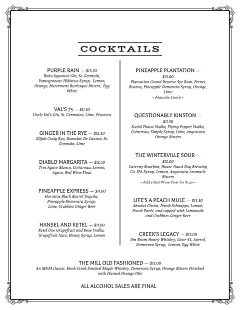 Browse the Sandwich, Entree, Kids' and Drinks Menus at Main & Mill ...