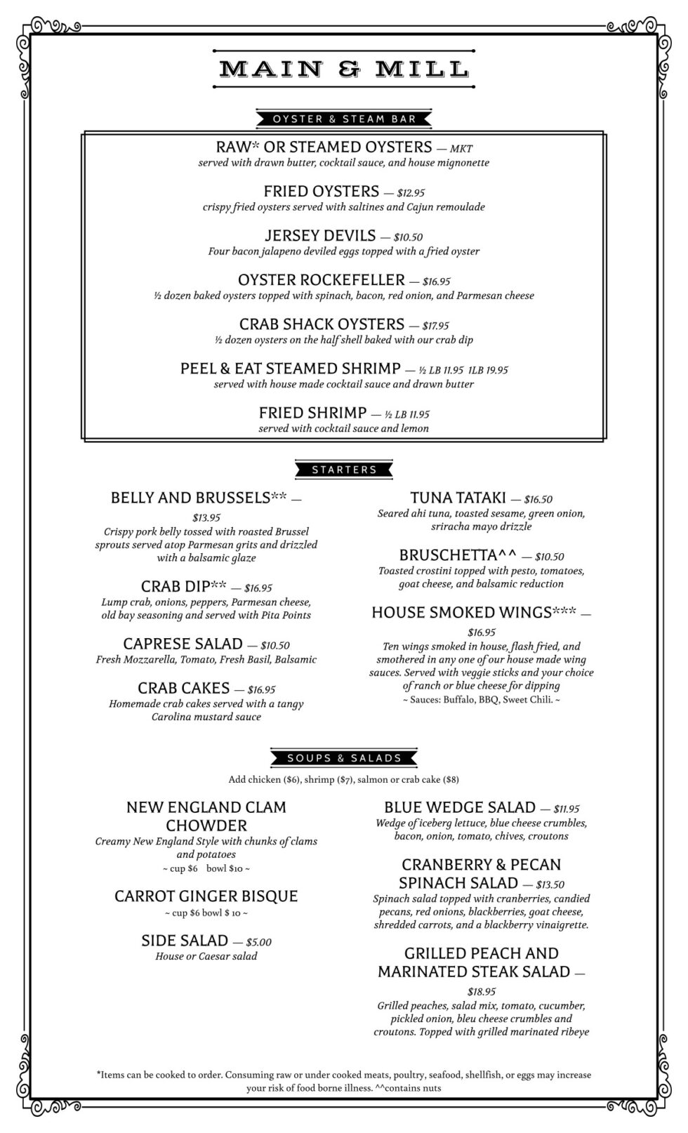 Browse the Sandwich, Entree, Kids' and Drinks Menus at Main & Mill ...