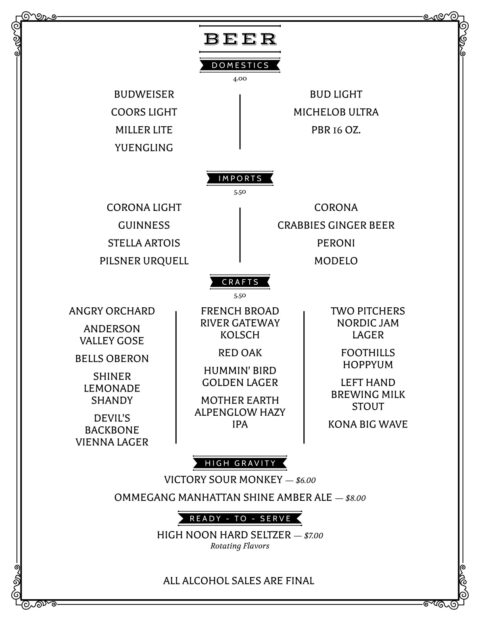 Browse the Sandwich, Entree, Kids' and Drinks Menus at Main & Mill ...