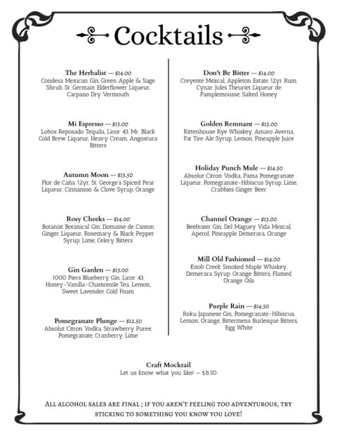 Browse the Sandwich, Entree, Kids' and Drinks Menus at Main & Mill ...